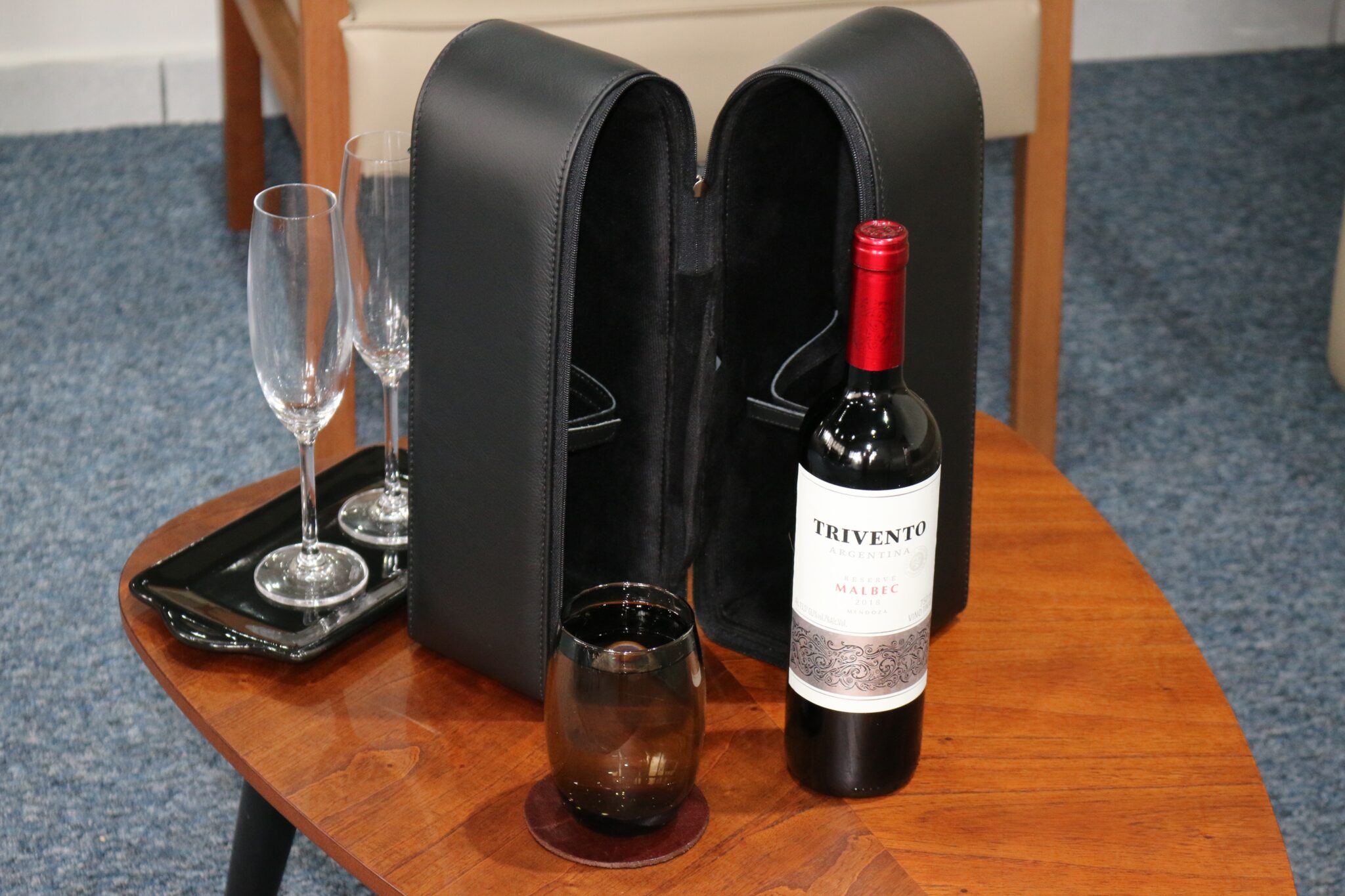 Porta-vinhos de Couro para 2 garrafas - Wine Bag - Timing